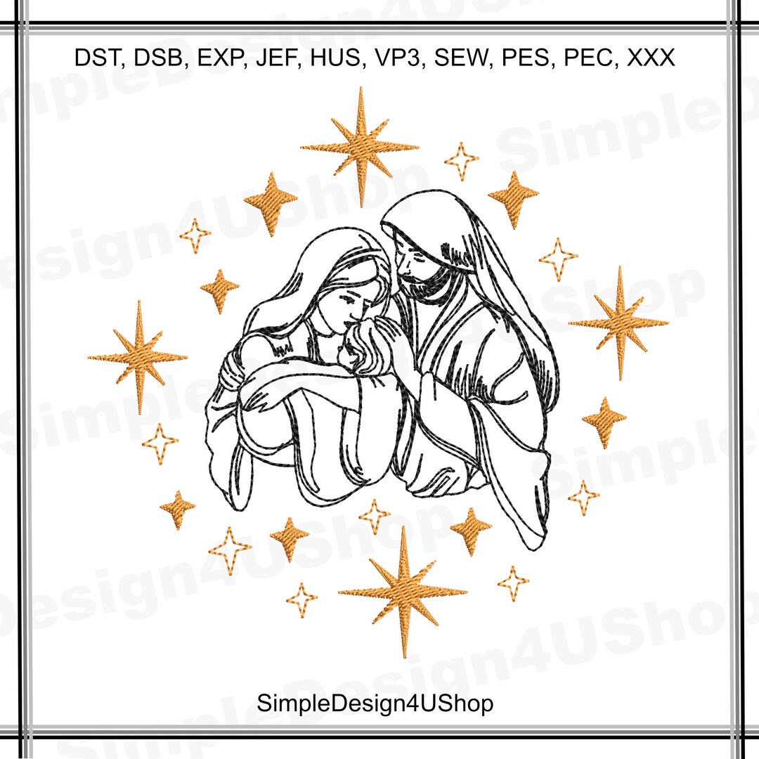 Nativity Embroidery Design Nativity Scene Silent Night Oh Holy Night ...