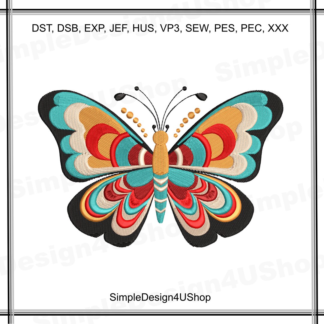 Butterfly Embroidery Design Embroidery Designs Butterfly - Etsy