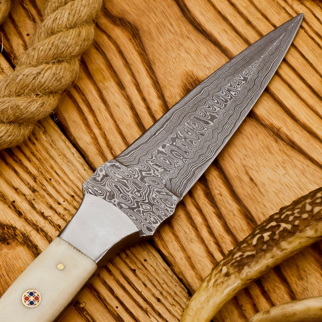 Hunting Boot Knife, Dagger Knife, 9.0" Unique Handmade Damascus Knife - Etsy
