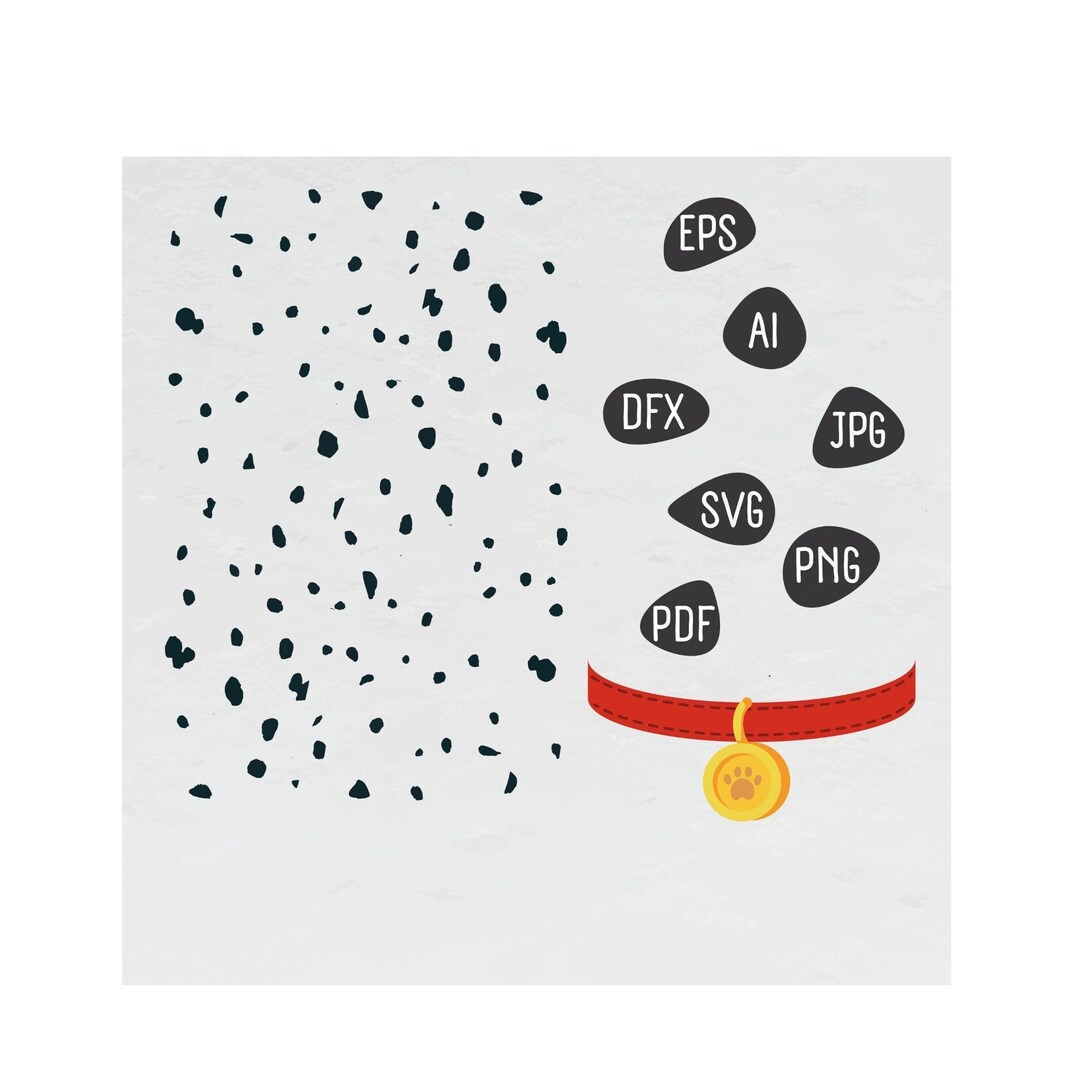 Dalmatian Spot Collar Pattern Svg, Dog Svg, 101 Days of School ...