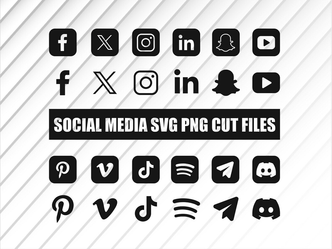 Social Media SVG and PNG Cut Files, Social Medium Svg. Instagram Svg ...