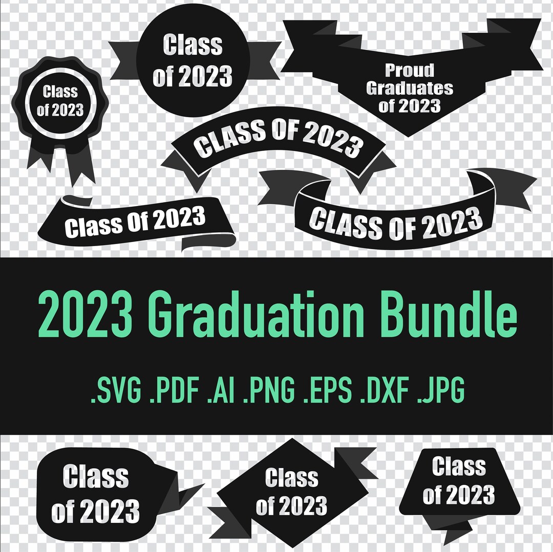 2023 Graduation Bundle of 10 Emblems SVG Ribbons Silhouette - Etsy