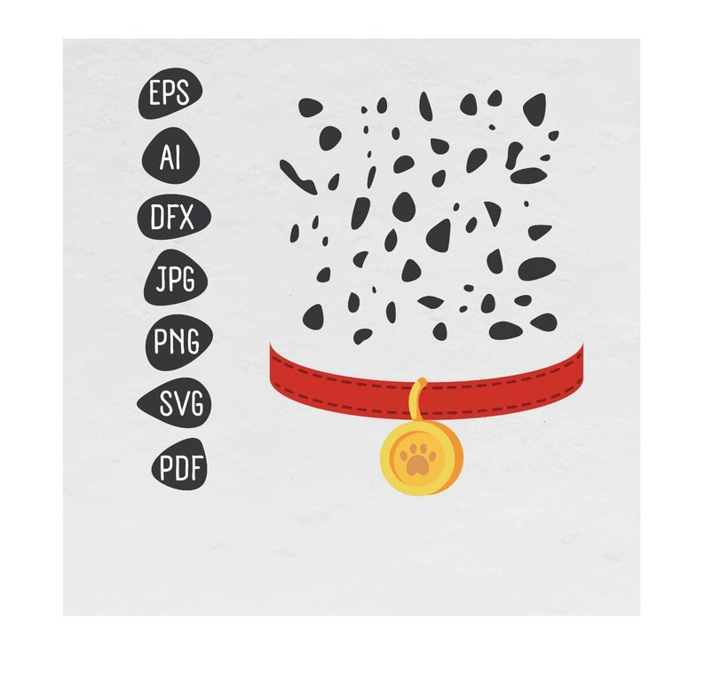 Dalmatian Spot Pattern With Collar Svg, Dog Svg, 101 Days of School ...