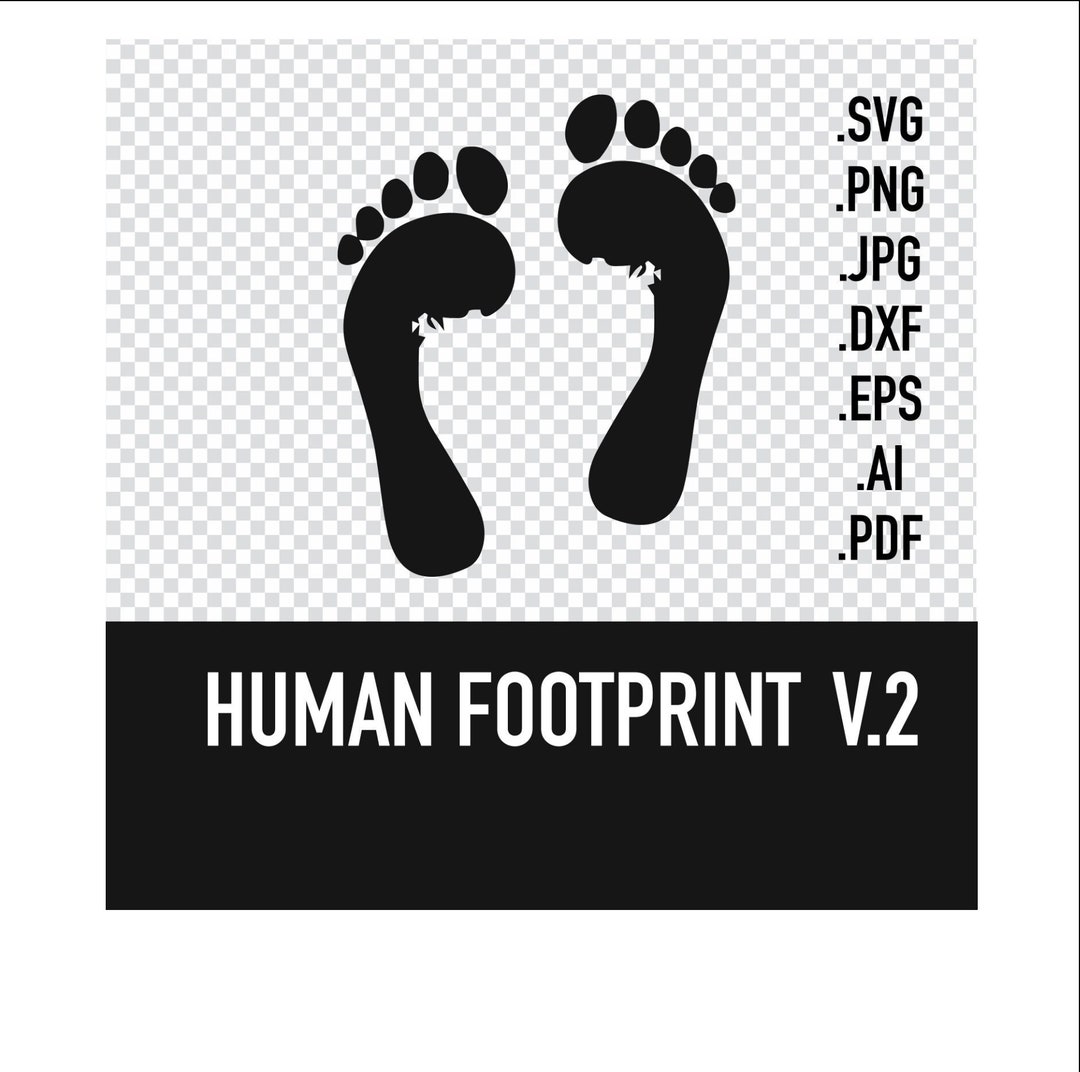 Human Footprint Bundle V.2 for Commercial Use. Digital Cut File in 7 ...