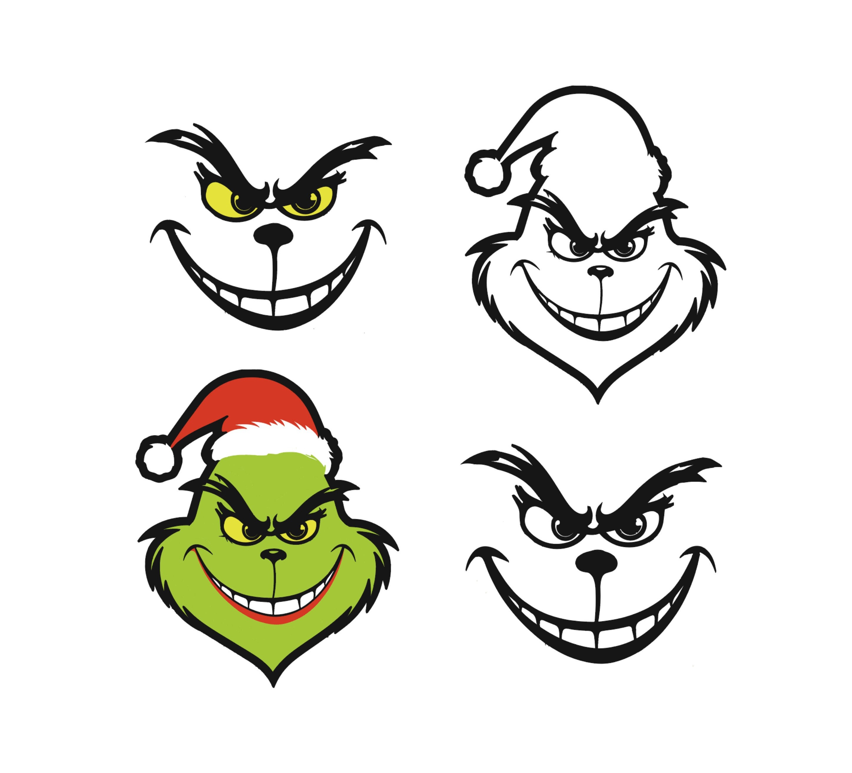 Layered Face Svg, Christmas Svg Png, Grich Clipart, Cricut Digital ...