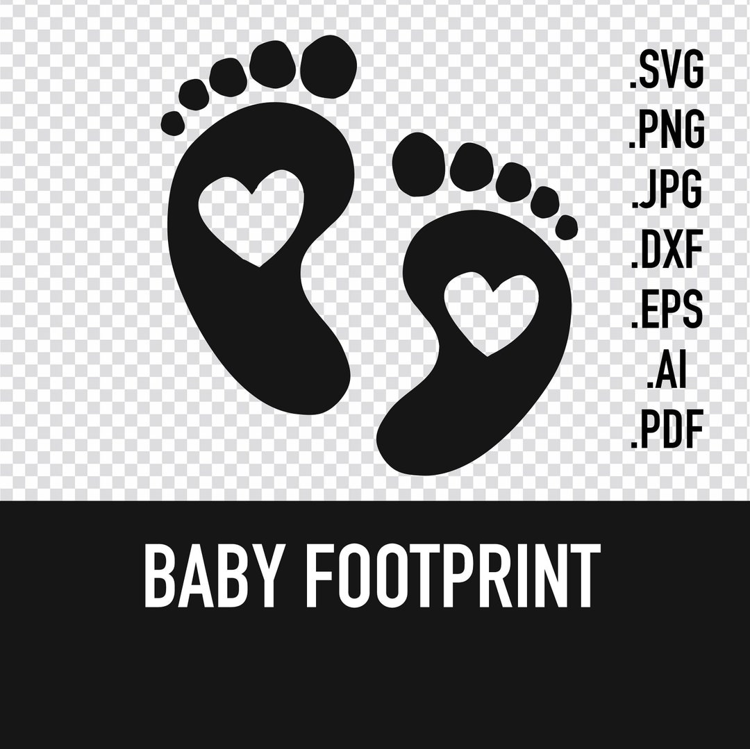 Baby Footprint for Commercial Use. Digital Cut File in 7 - Etsy