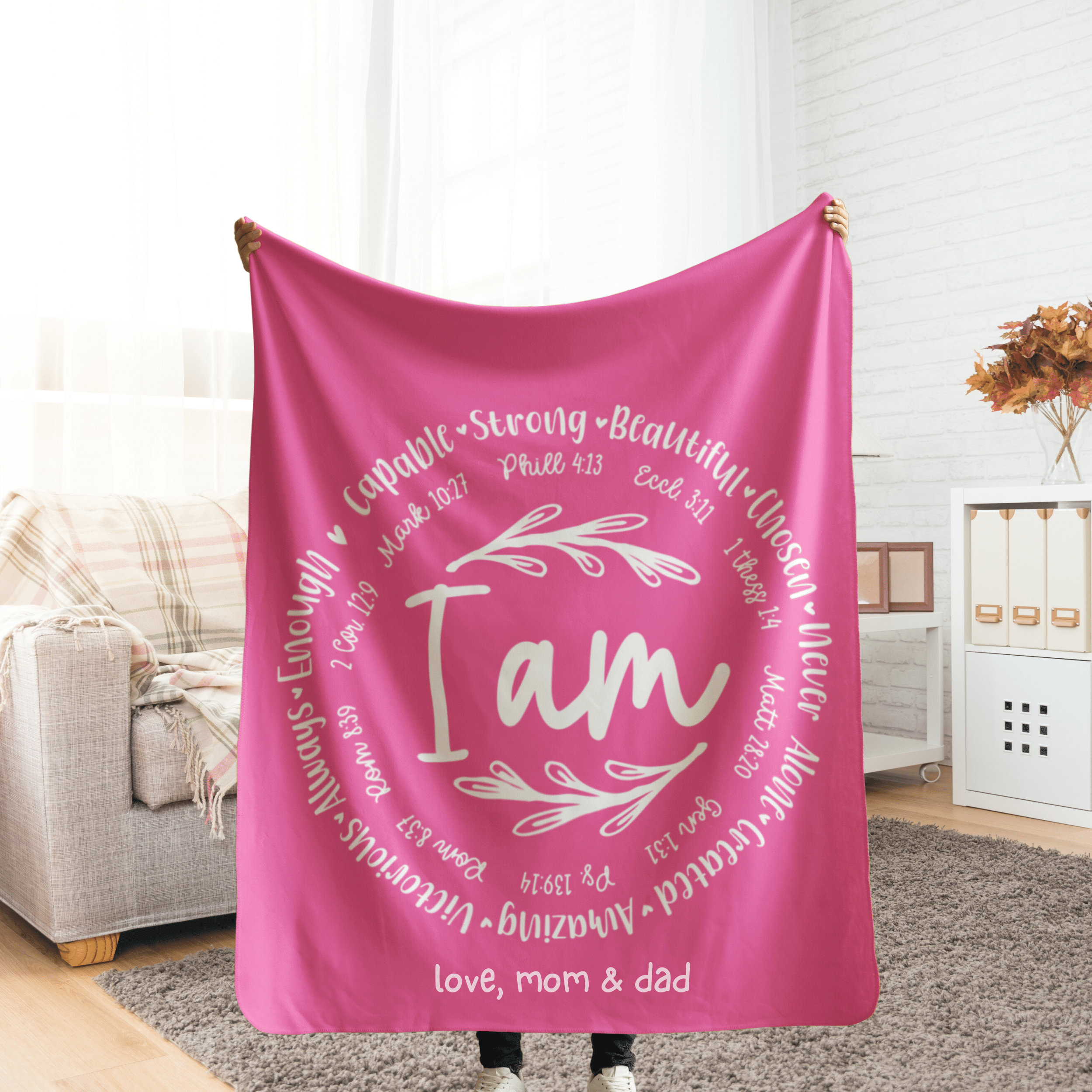 Customized Inspirational Quote Blanket, Personalized Encouraging Bible ...