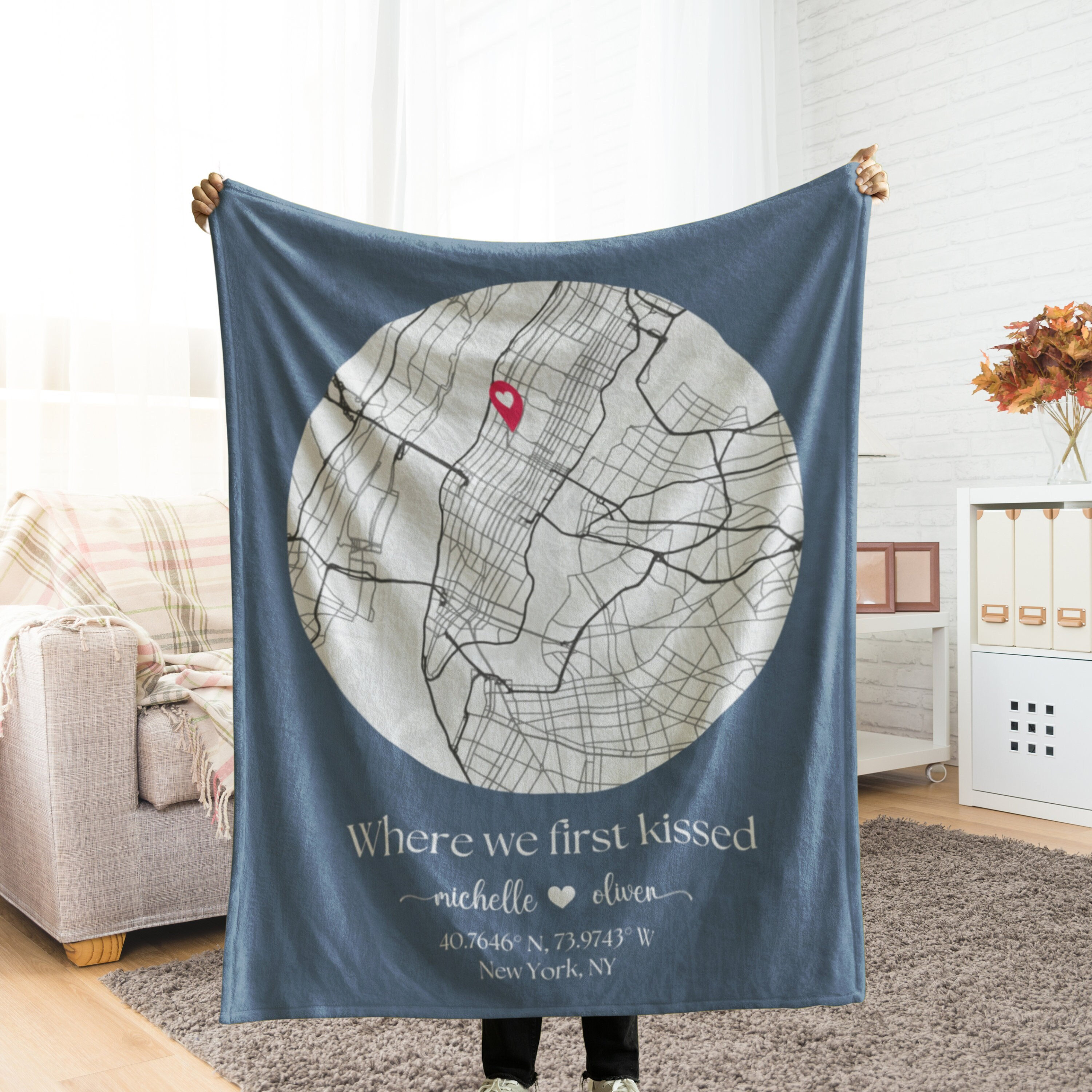 Customized Where Our Baby Was Born Map Blanket, Personalized Family Map ...