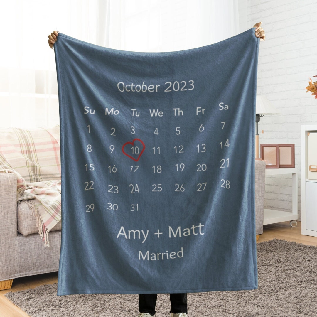 Custom Married Engaged Together Blanket, Personalized Wedding ...