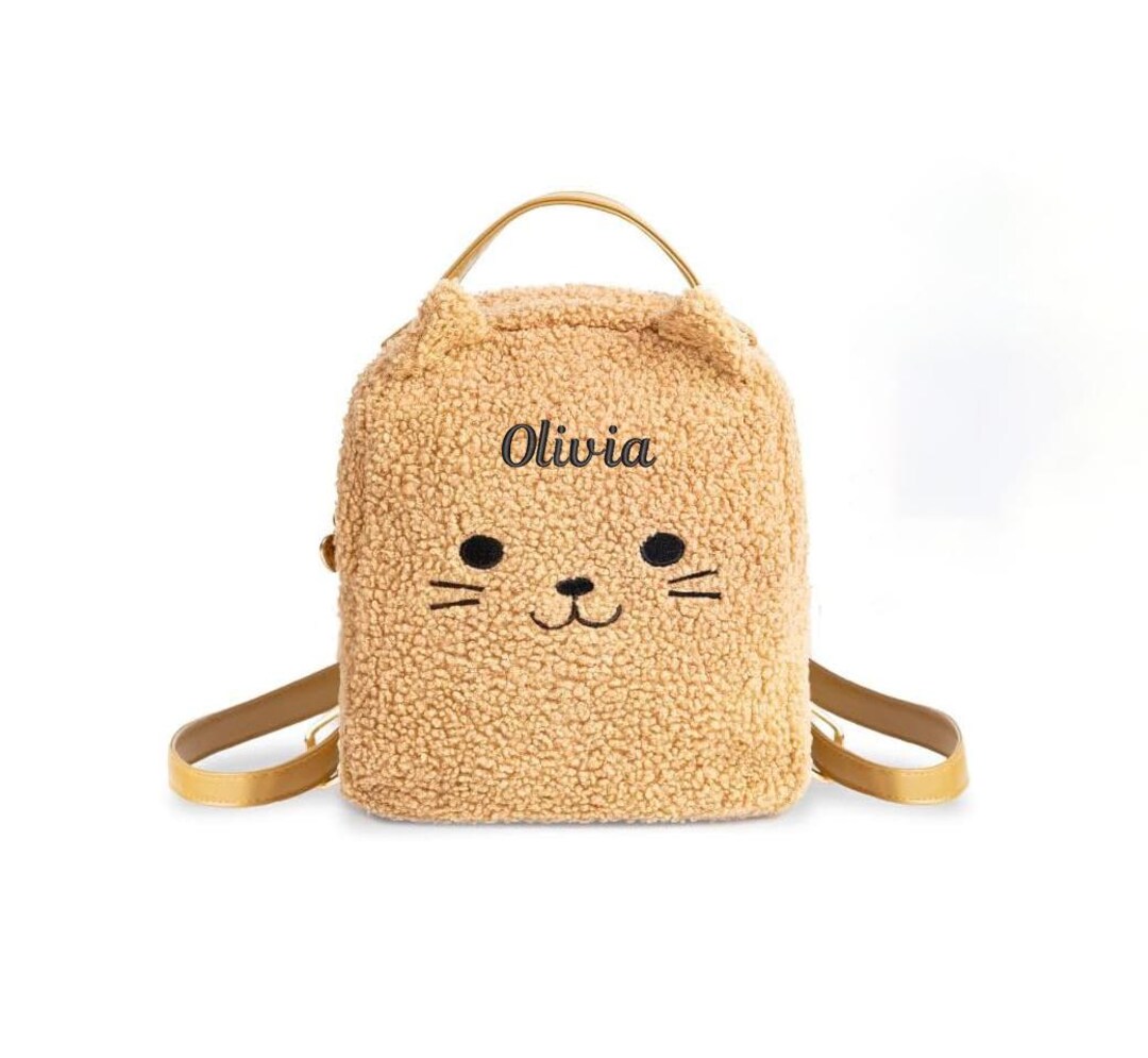 Personalized Kids Backpack Cat Mini Backpack for Toddler Terry Kitten ...