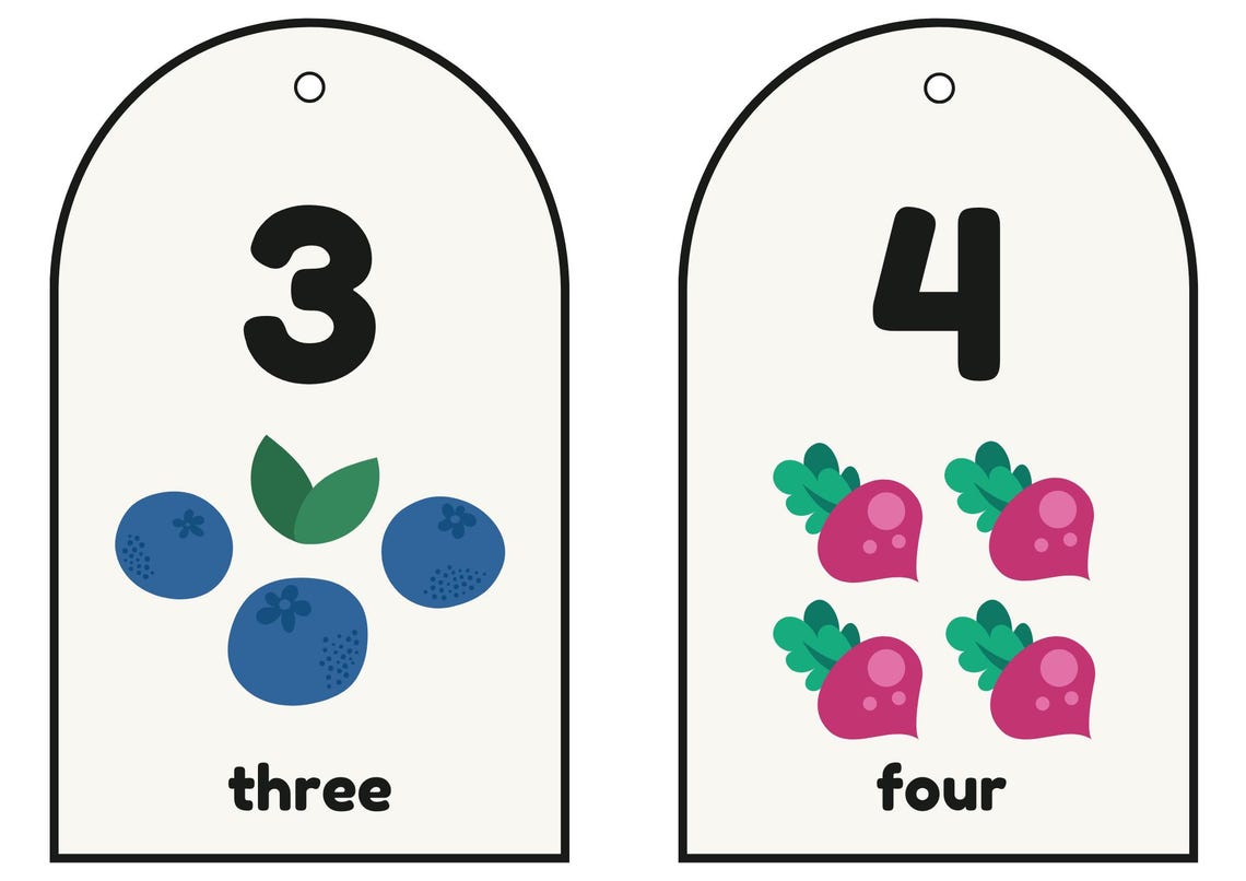 Colorful Math Number Flashcards 1-10 | VPK Learning Cards | Classroom ...