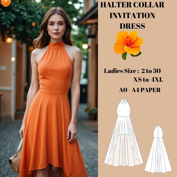Halter Dress Pattern - Etsy