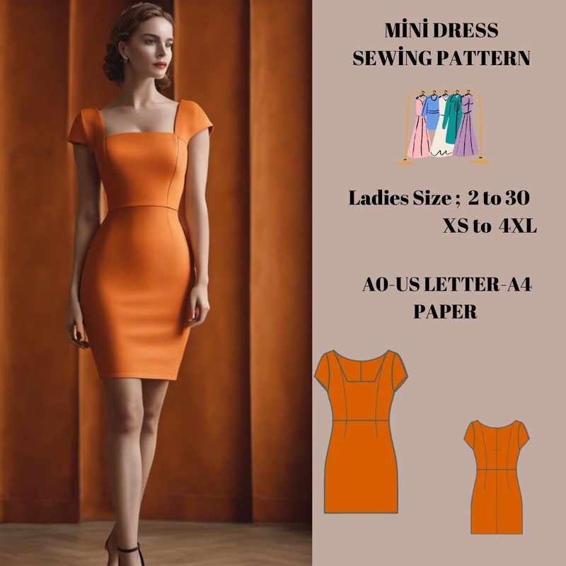 Mini Dress Sewing Pattern - Etsy