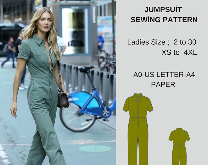 Melrose Boiler Suit Sewing Pattern by Style Arc, US Sizes 0-18, Classic ...