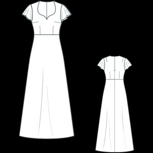 Maxi Sweetheart Neckline Dress Pattern, Summer Dress Sewing Pattern, A ...