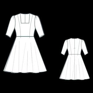 1950s Vintage Style Dress Sewing Pattern: Retro Cocktail, Prom (PDF ...