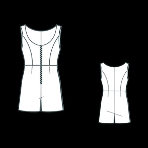 Mini Short Jumpsuit Sewing Pattern: Women's Dungaree (US 2-30) (XS-4XL ...