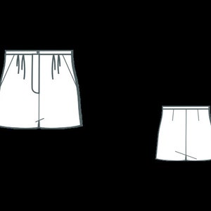Two Pleated Wide-leg Mini Shorts, Shorts Sewing Pattern US 2 to 30 | XS ...