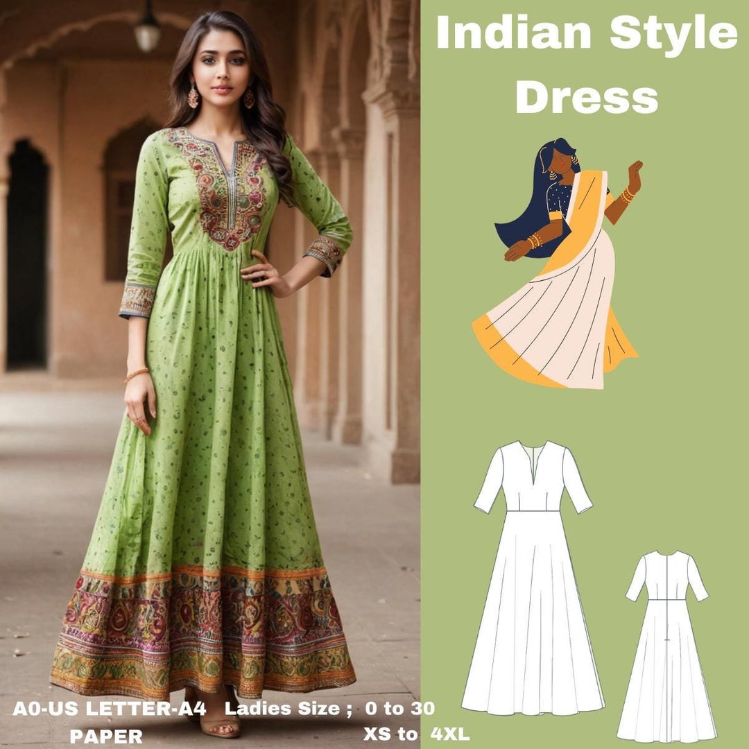 Versatile Indian Style Dress Pattern Options in Multiple Sizes - Etsy