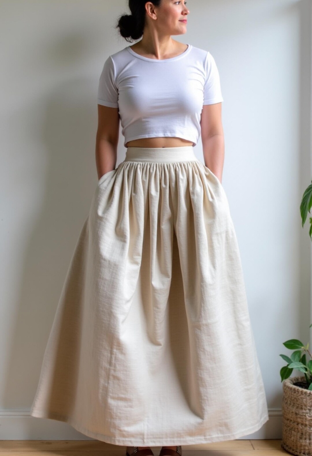 Linen Maxi Skirt Sewing Pattern: Beginner Friendly, Sizes XS-4XL (PDF ...