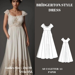 Empire Waist Regency Gown: Sewing Pattern (PDF) - Etsy