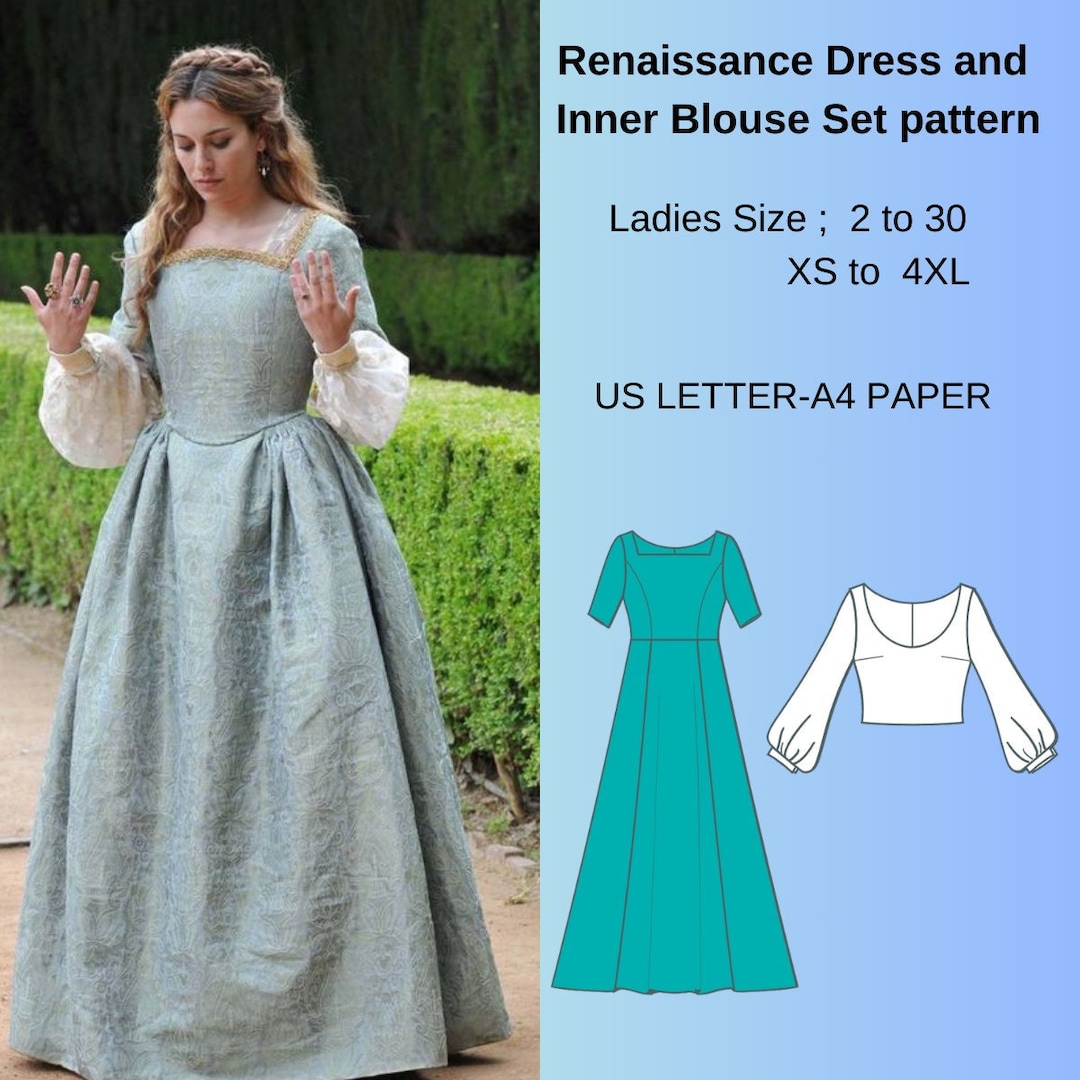 Renaissance Medieval Cosplay Dress and Corset Pattern,fairy,regency ...