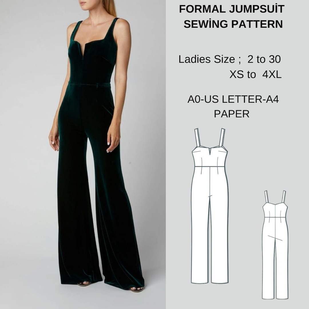 Formal Jumpsuit Sewing Pattern Dungaree Pattern,womens Jumpsuit Pattern ...