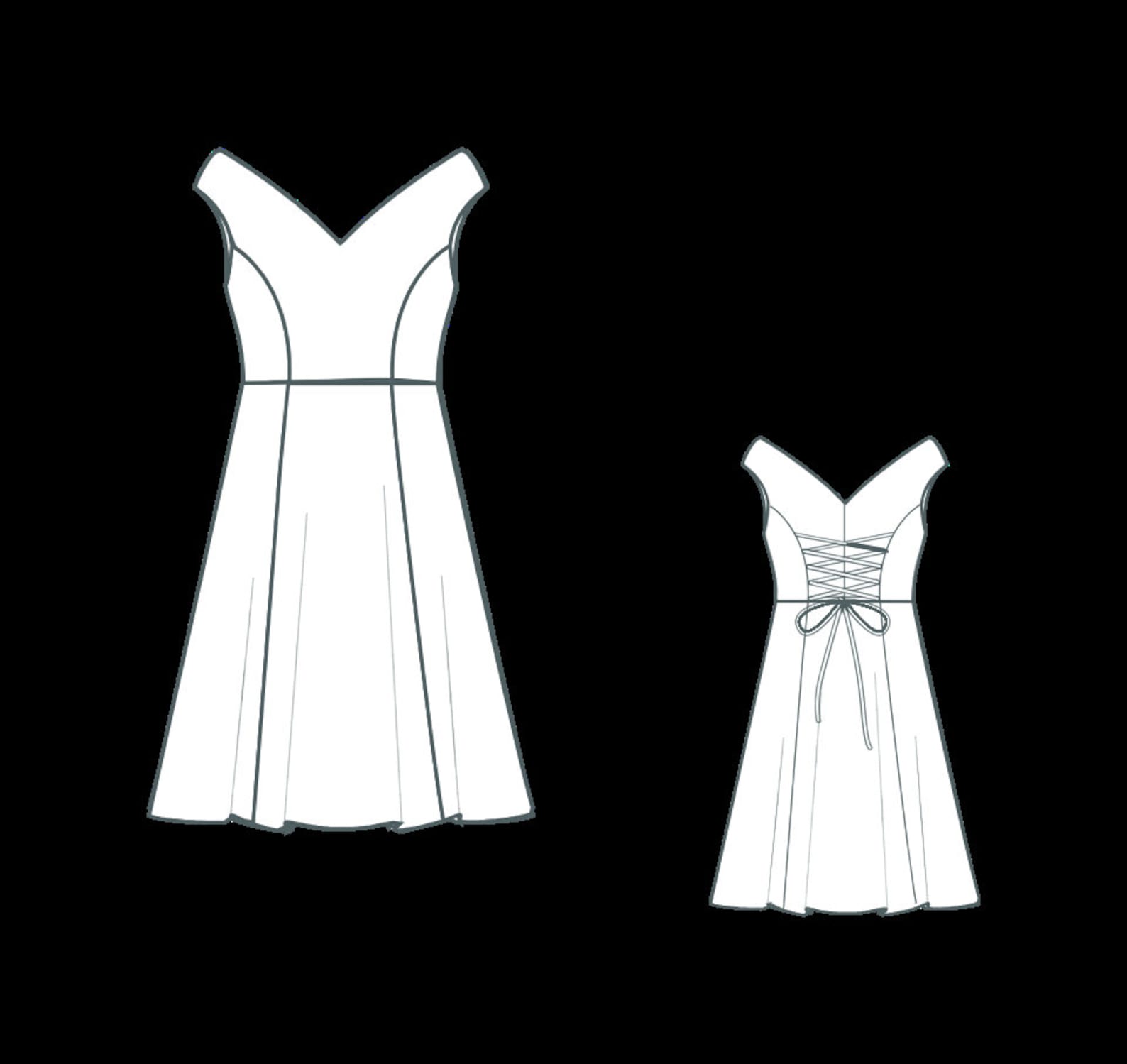 1950s Cocktail Dress Sewing Pattern: Vintage Style, Plus Sizes (PDF ...