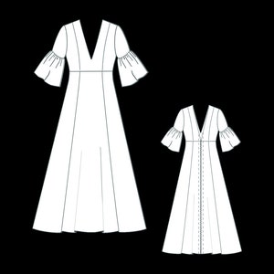 Medieval Boho Maxi Dress Pattern - Cottagecore Fairy, DIY Victorian ...