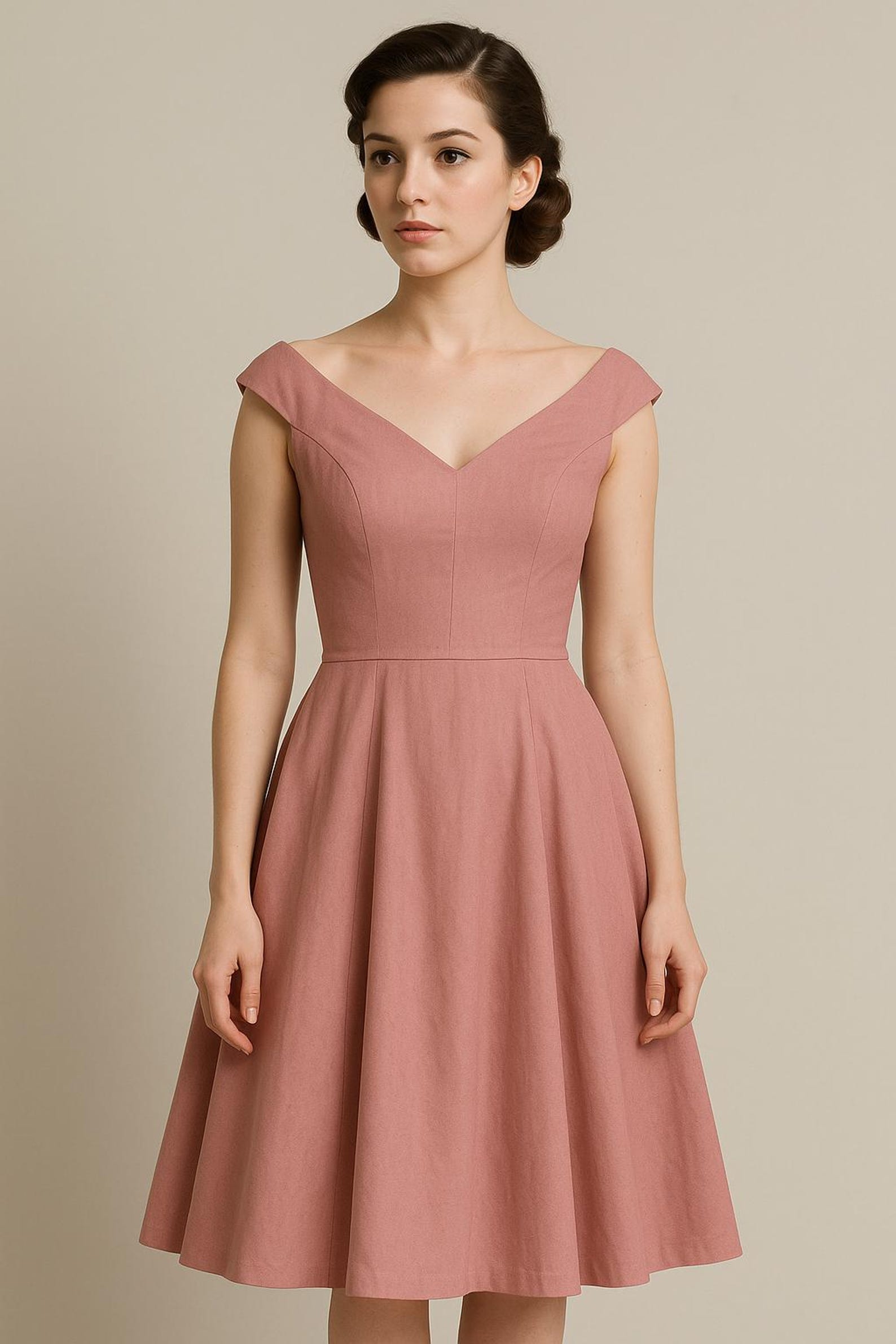 1950s Cocktail Dress Sewing Pattern: Vintage Style, Plus Sizes (PDF ...