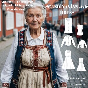 Scandinavian Dress Pattern: Oktoberfest, Fairy, Regency Costume ...