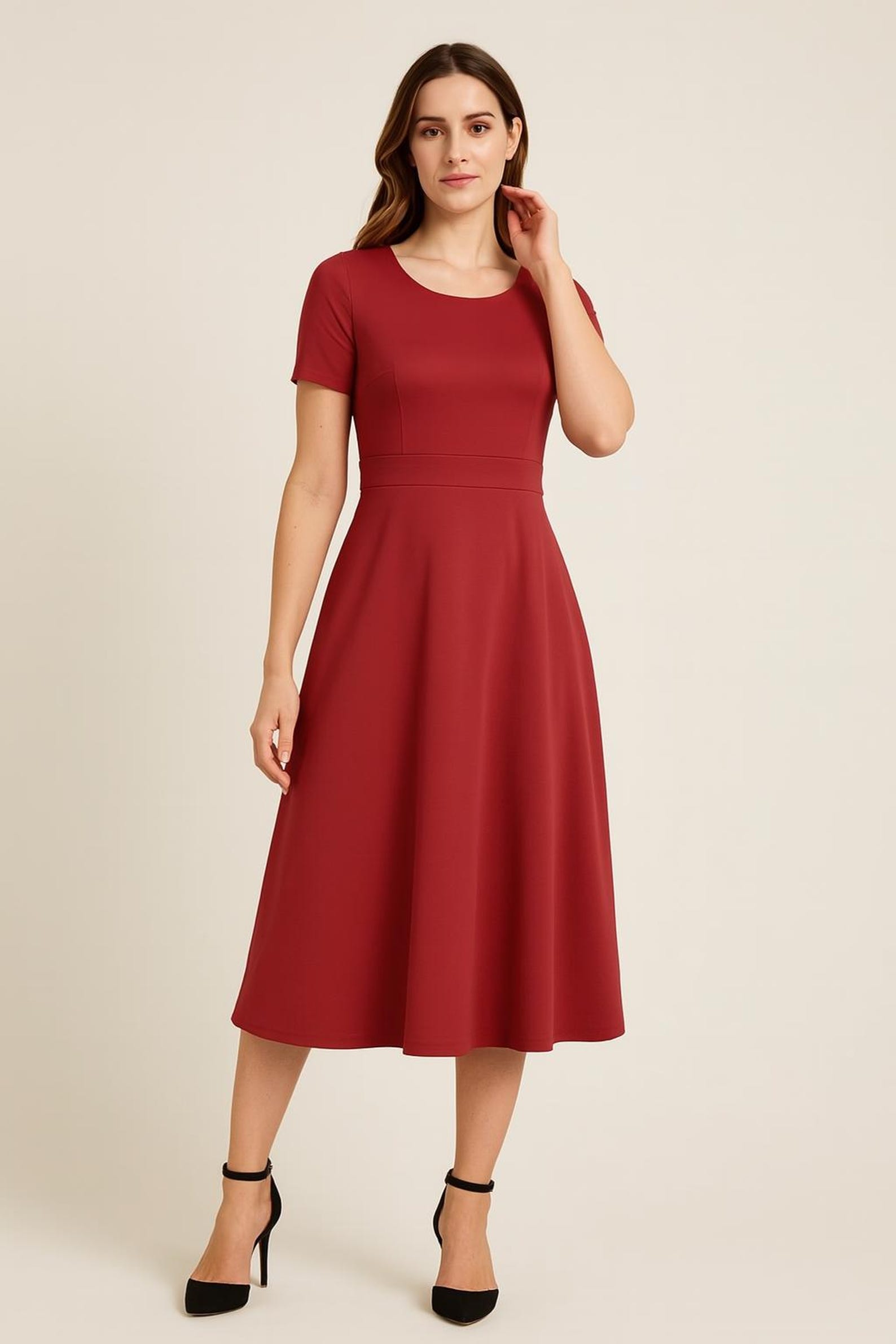 Relaxed Fit Dress Sewing Pattern: Round Neck, US Sizes 2-30 (A0/A4 ...