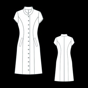 Mandarin Collar Dress Sewing Pattern: US 2-30 (PDF Pattern) - Etsy