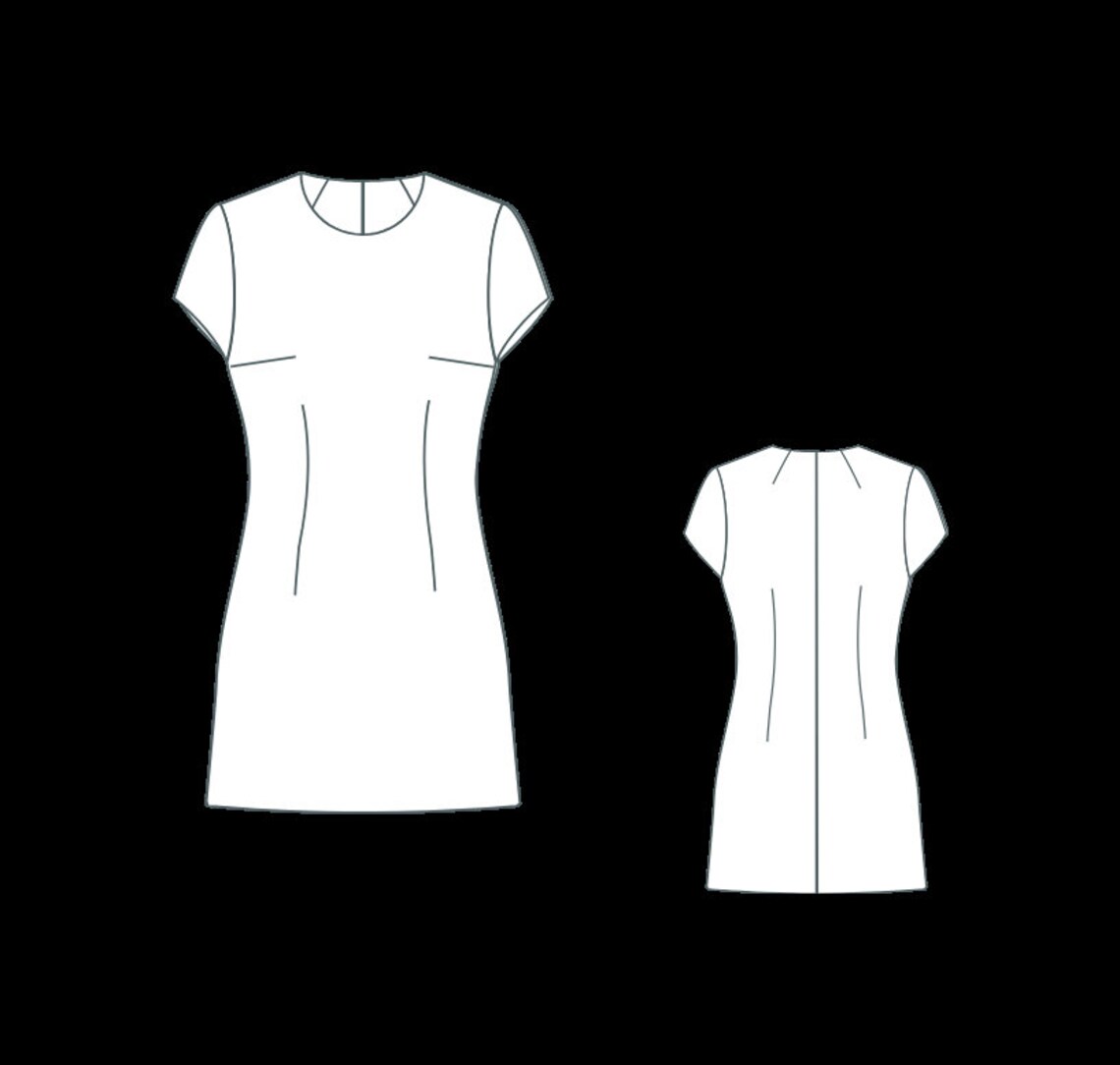Summer Mini Dress, Short Sleeve Dress Sewing Pattern | US 2 to 30 | XS ...