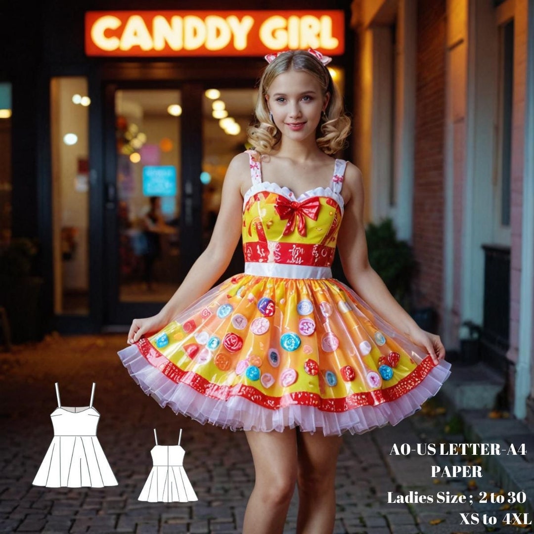 Sweet Candy Girl Costume Pattern - Perfect for Halloween or Prom Sewing ...
