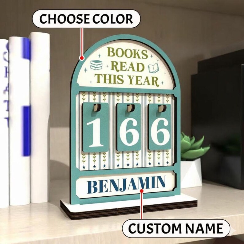 Personalized Books Read Tracker | Custom Reading Counter Sign With Name ...