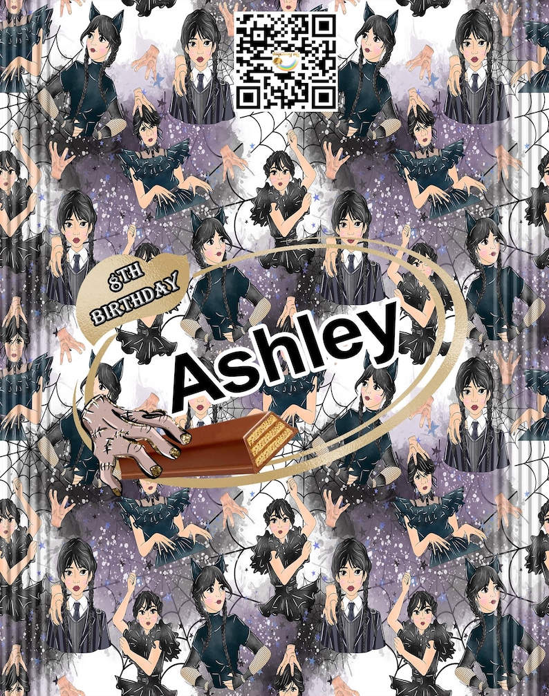 Customized Party Favors Wednesday, Addams Family, Editable Digital ...