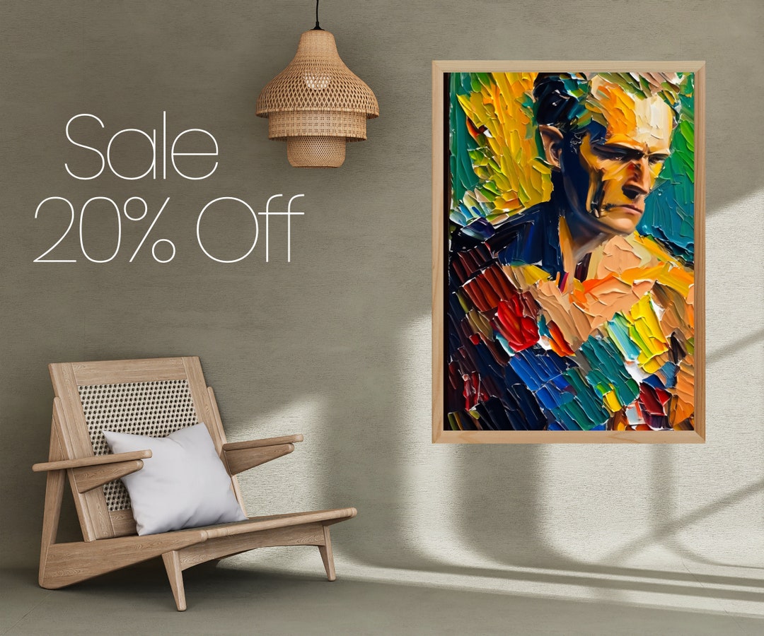 Captivating Oil Painting Art: Portrait of a Man in Digital Art and Oil ...