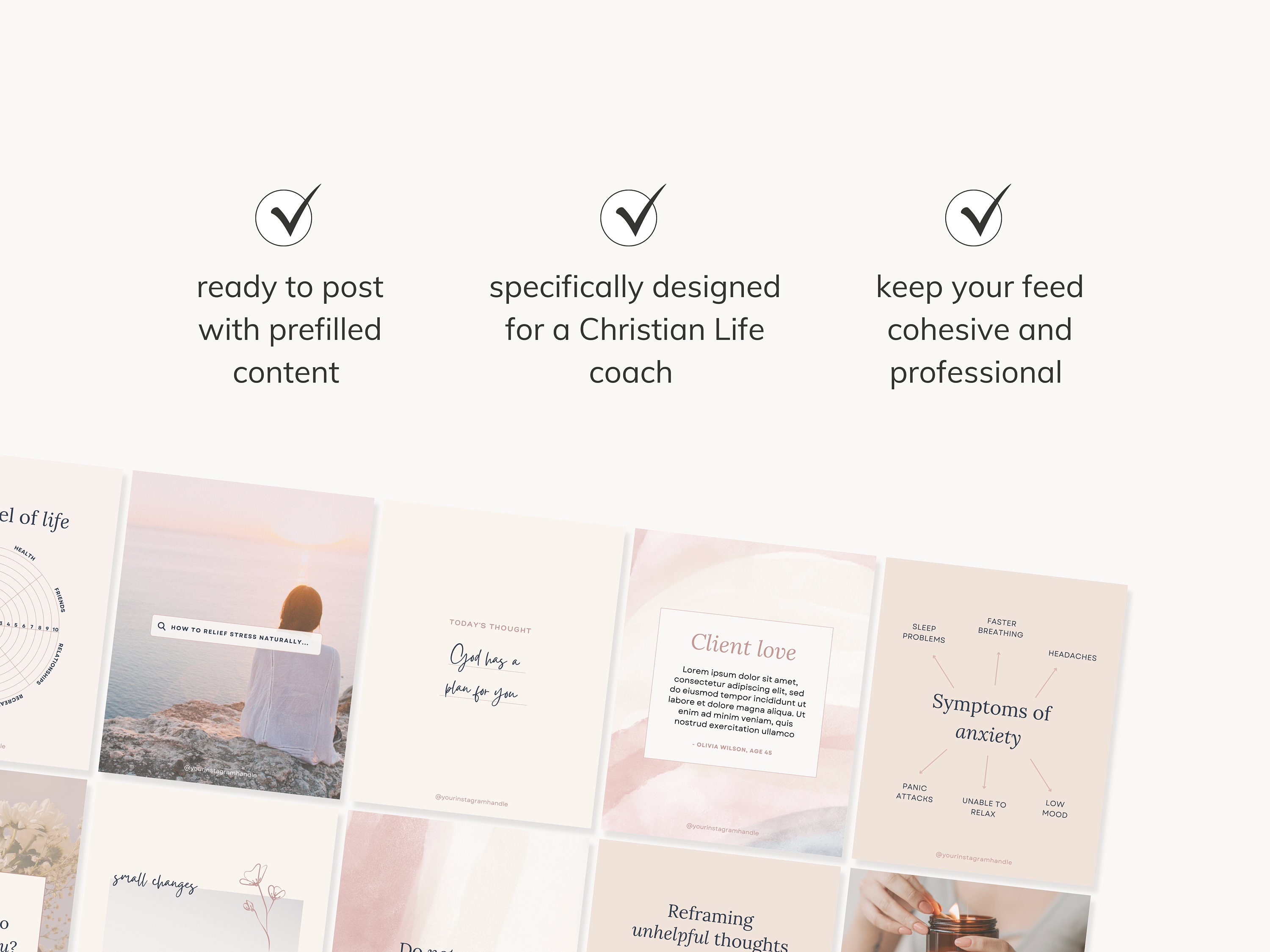 50 Christian Life Coach Social Media Templates, Canva Templates ...