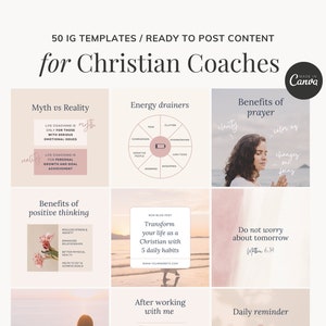 50 Christian Life Coach Social Media Templates, Canva Templates ...