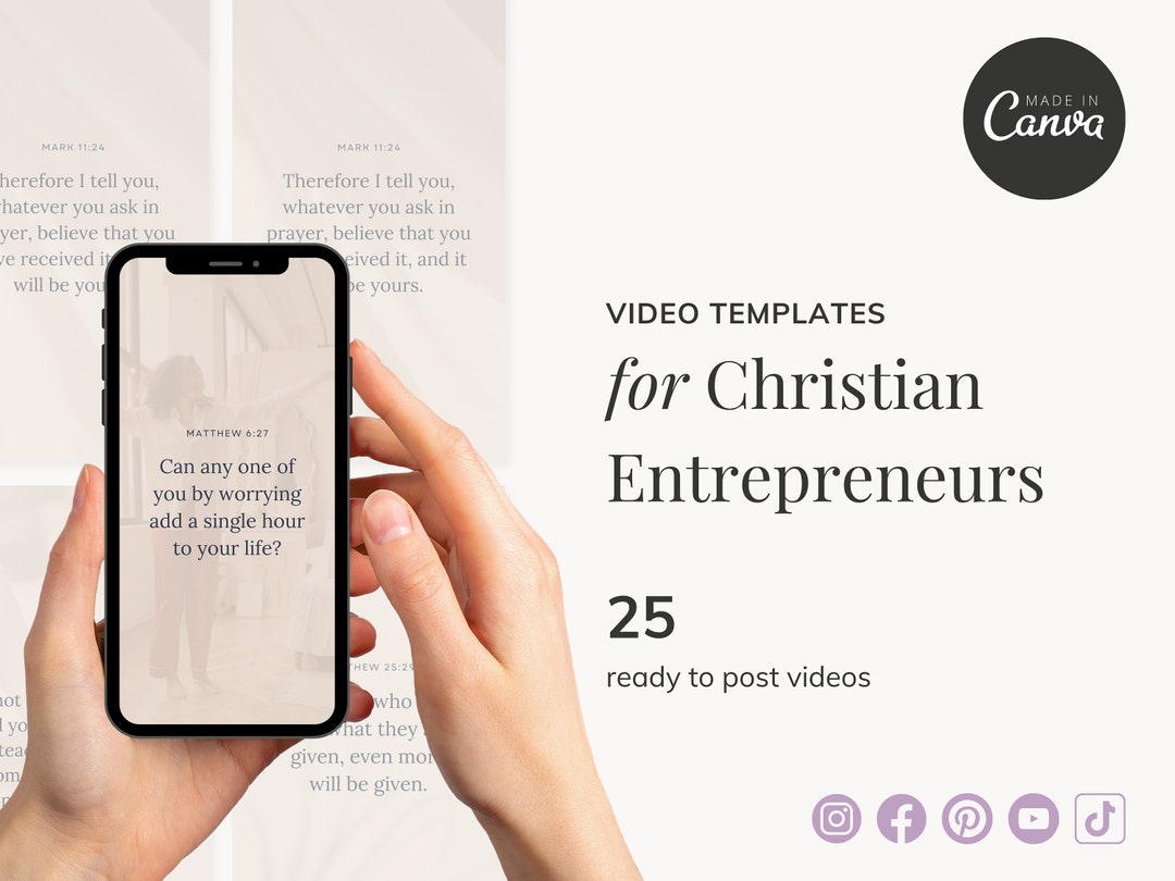Christian Bible Verse Video Templates for Social Media (canva Editable ...