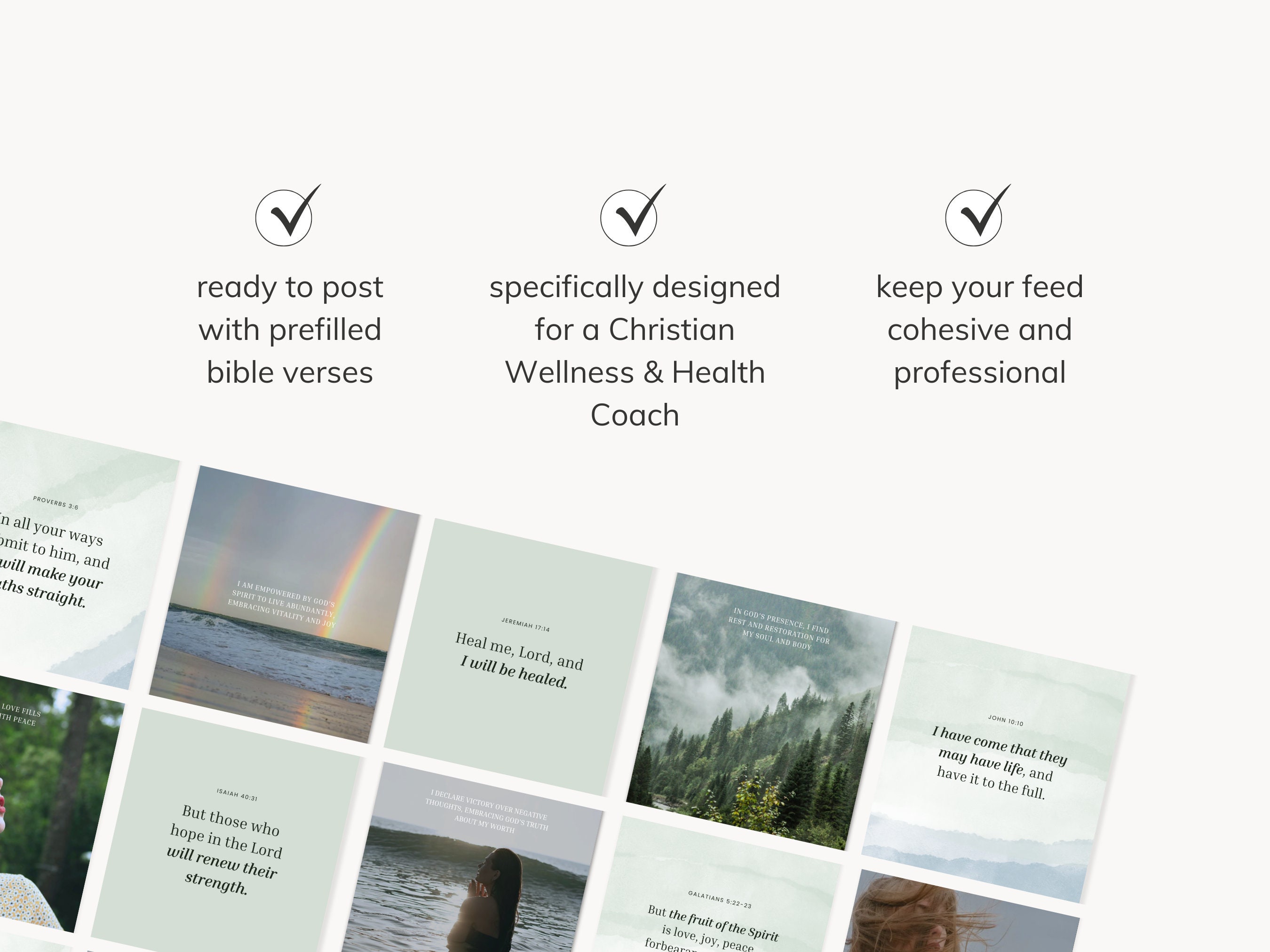 Christian Wellness Coach, Health Coach Social Media Templates With ...