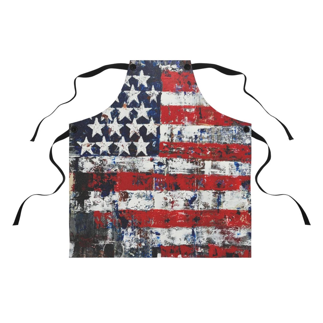 Vintage American Flag Apron, Patriotic Kitchen Gift, BBQ Cooking Apron ...
