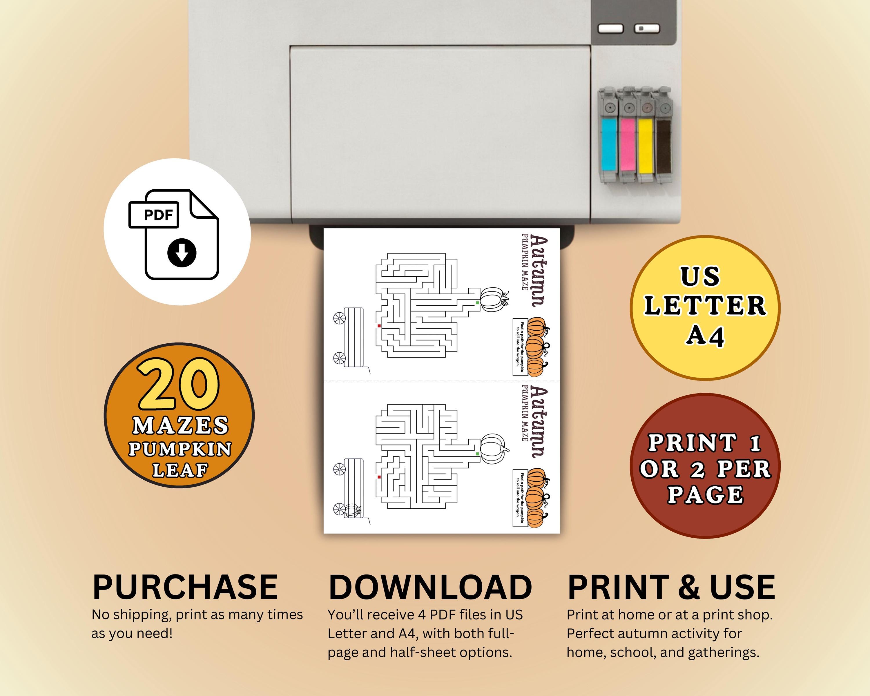 Printable Fall Mazes for Kids – Leaf & Pumpkin Maze Bundle | Kids ...