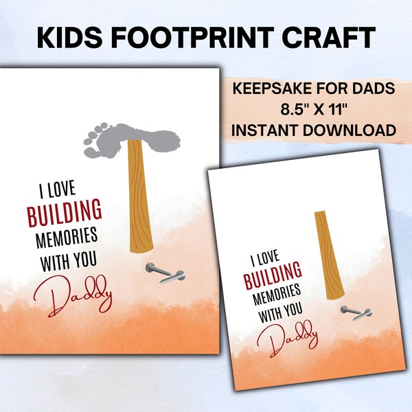 Fathers Day Footprint, Printable Fathers Day Gift From Son Daughter ...