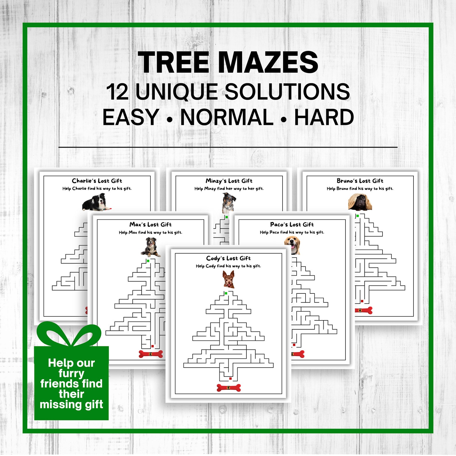 Printable Christmas Maze Bundle, Christmas Activity, Mazes for Kids ...