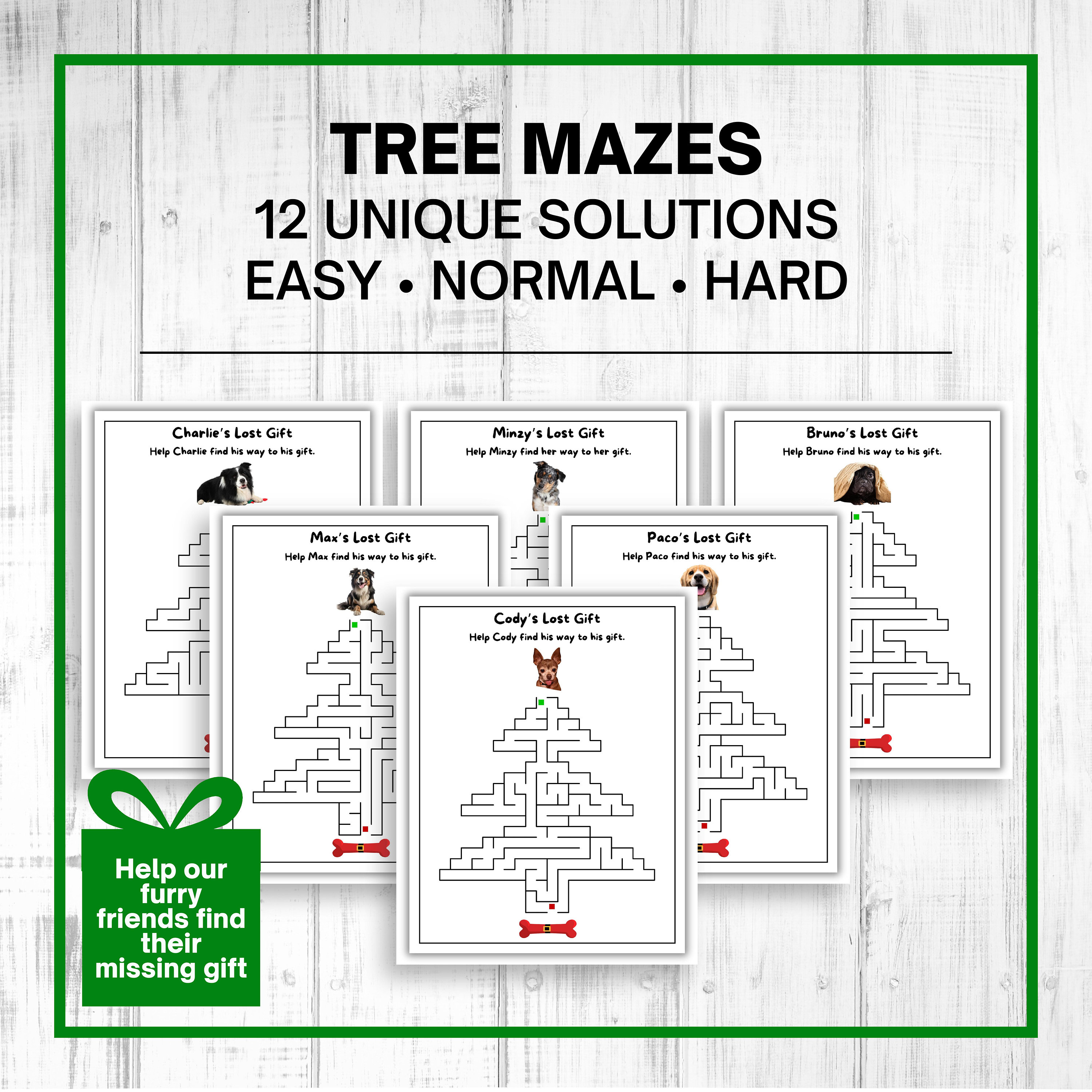 Printable Christmas Maze Bundle, Christmas Activity, Mazes for Kids ...