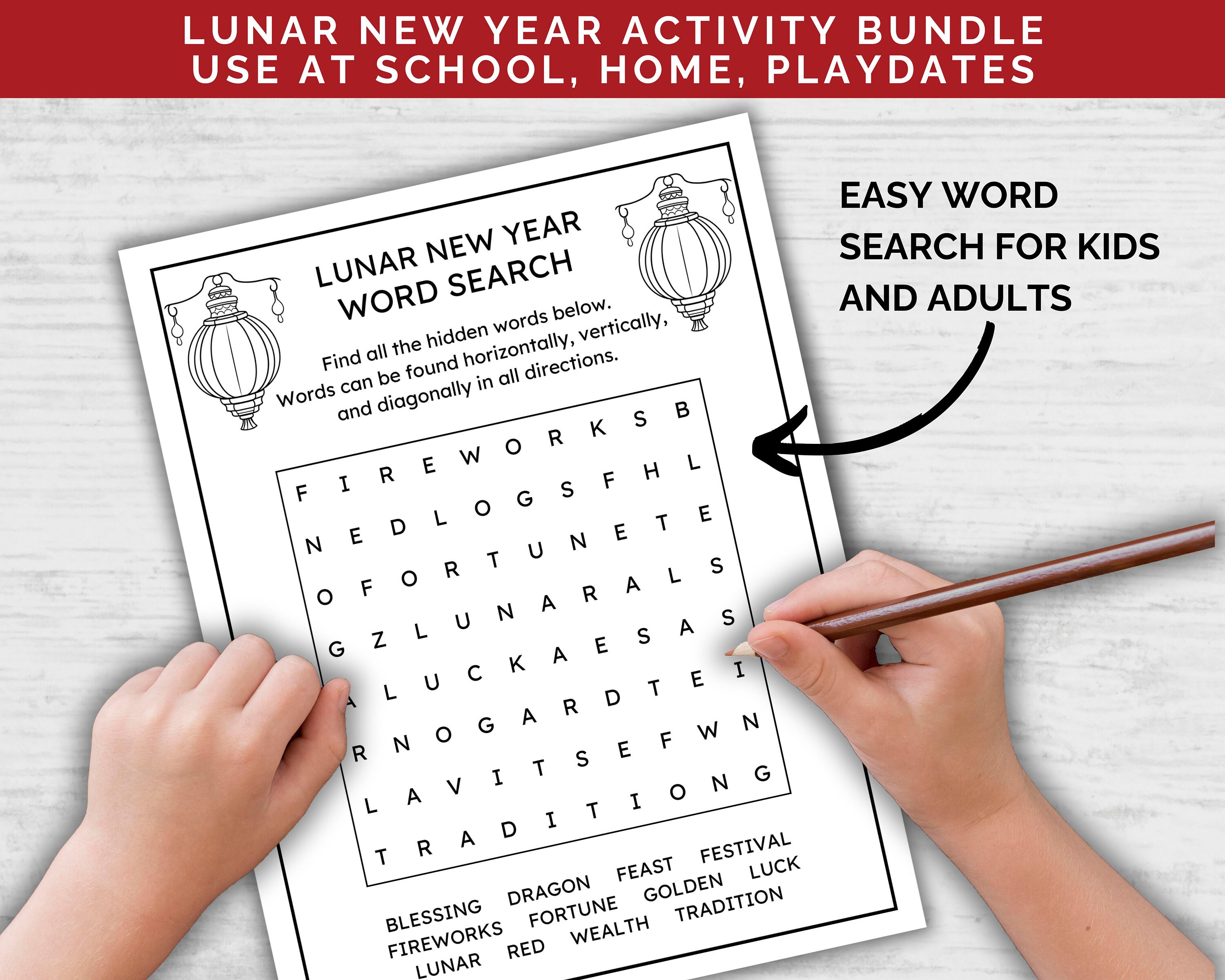 Lunar New Year Printable Activity Bundle, Chinese New Year Coloring ...