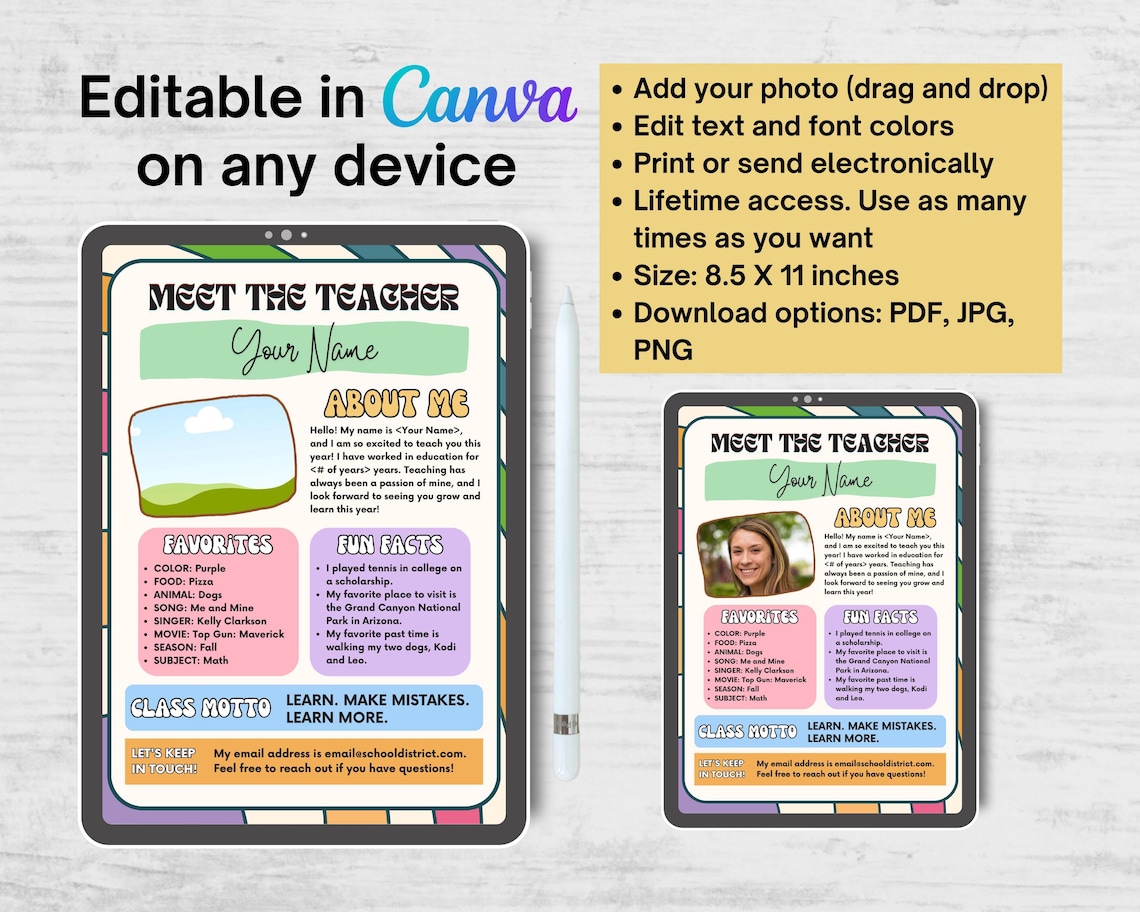 Groovy Meet the Teacher Template: Editable Welcome Letter (digital ...