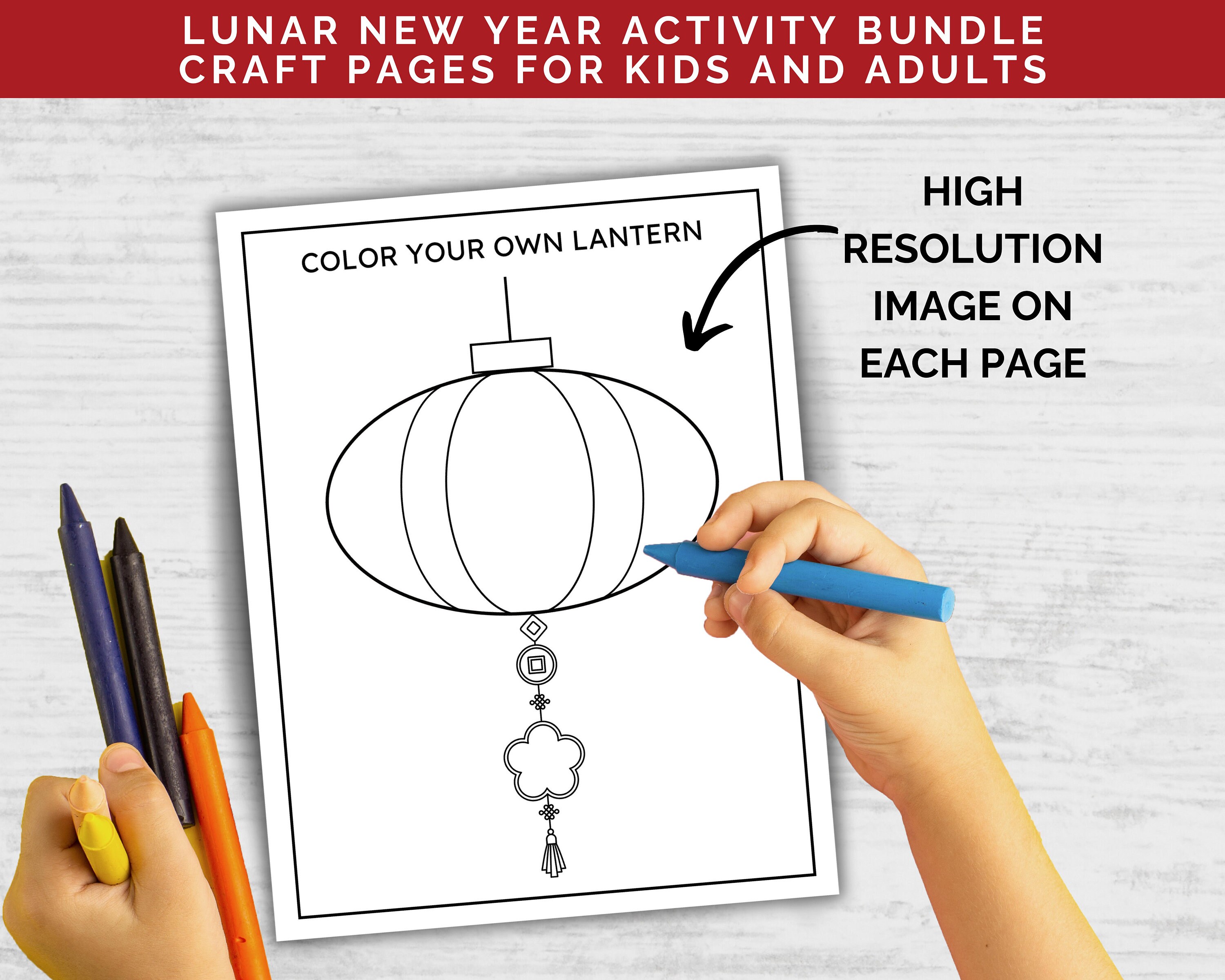 Lunar New Year Printable Activity Bundle, Chinese New Year Coloring ...